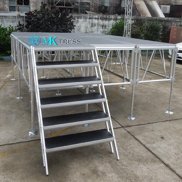 Quality Black and Customized Adjustable Legs Outdoor Assemble Event Stage with for sale