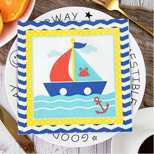 Quality Disposable Flora Cartoon Printed Napkin Lightweight and Easy to for Party for sale
