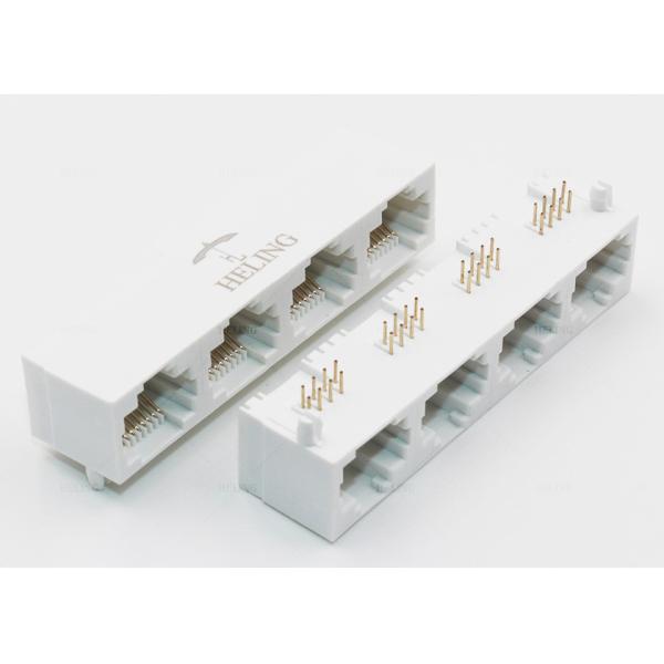 Quality ABS Resin Housing THT Rj45 Multiple Port Connectors MJ5688L-W014-BRN1 for sale