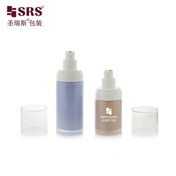 Quality AB001 15ml 30ml 50ml Round Luxury Glass Lotion Pump Bottle Replaceable Type for sale