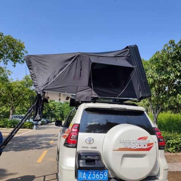 Quality 4 Season Foldable Rooftop Camping Tent Extended Type With Aluminum Shell for sale