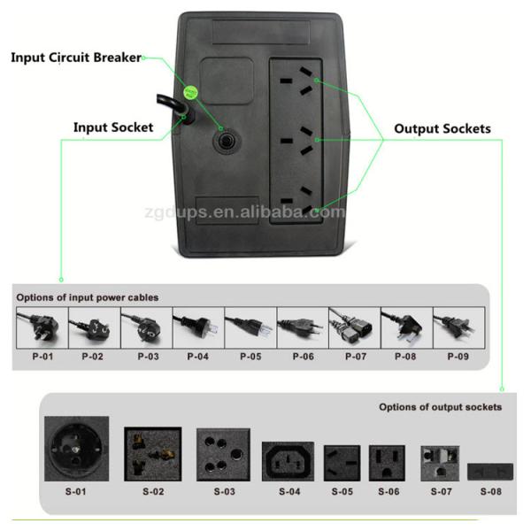 Quality Small 360W Wifi Router UPS 650va Line Interactive Ups Pure Sine wave for sale
