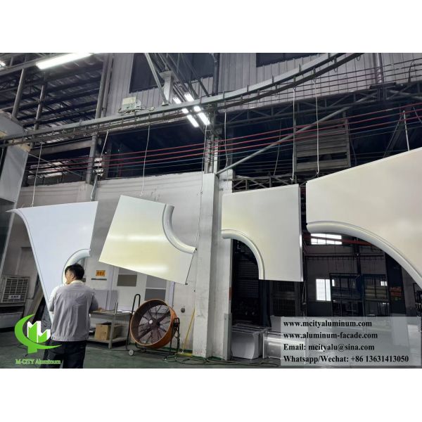 Quality Powder Coated Double Curved Metal Facade with Customizable RAL Colors and CNC for sale