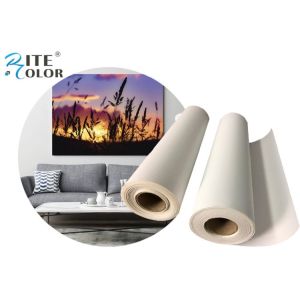 Quality 220gsm Inkjet Polyester Canvas Rolls Aqueous Waterproof Matte Anti Cracking for sale