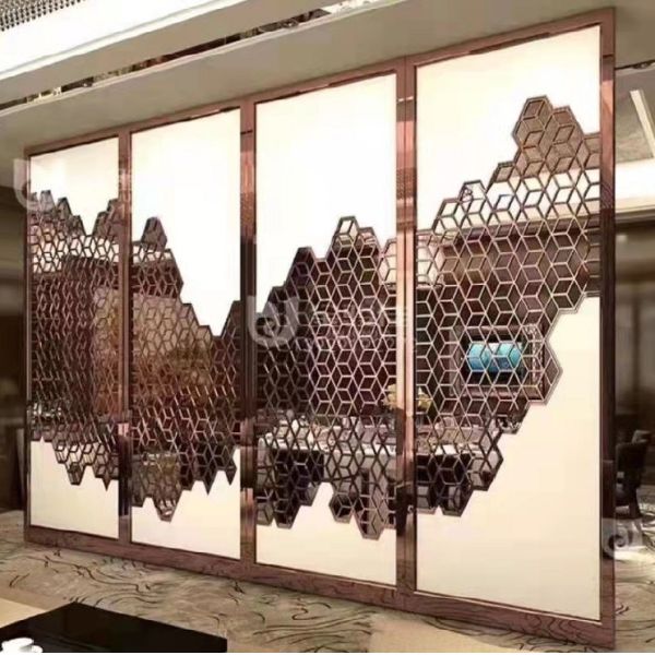 Quality Stainless Slatted Screen Room Divider Folding Slatted Wall Divider for sale