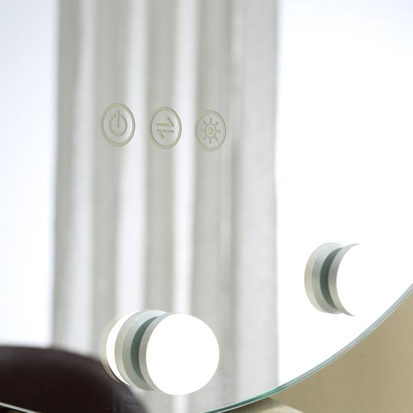 Quality Silver Finishing Makeup Mirror With LED Light Luxury Gold Customizable for sale