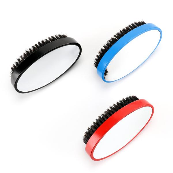 Quality Beard Brush With Mirror Soft or Medium Hard Boar Bristle Wooden Handle for Men for sale