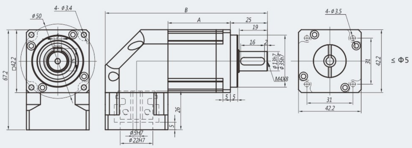 VGZX42 servo motor gearbox