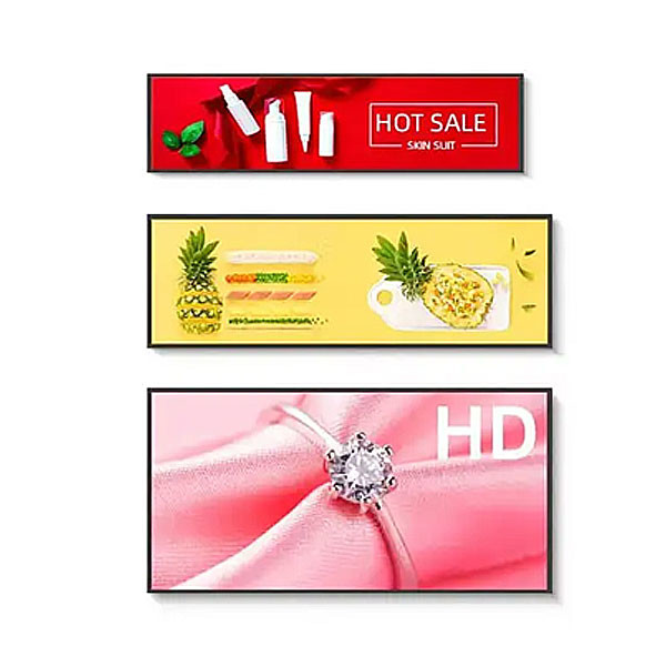 Quality Ultra Wide Stretched Bar LCD Monitor For Supermarket Book Store Shelf Edge for sale