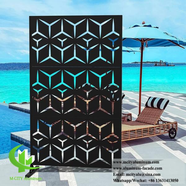 Quality Powder Coated Aluminum Privacy Screen with Laser Cut Pattern in Custom RAL Color and 3mm Thickness for sale