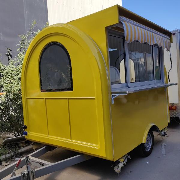 Quality Wholesale Price Customizable Mini Catering Icecream Trailer With Glass for sale