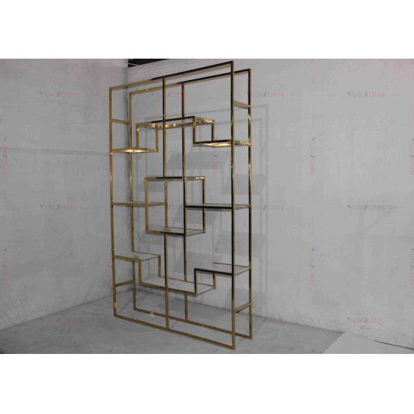 Quality Stainless Steel Golden Modern Wine Rack Cabinet Light Classic Luxury for sale