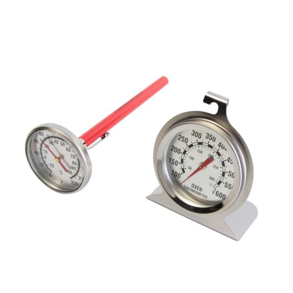 Quality Stainless Steel BBQ Cooking Thermometer Set With Glow In The Dark Dials for sale