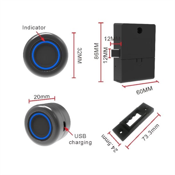 Quality Upgrade Your Wood Door with the Latest Smart Fingerprint Cabinet Lock Easy to for sale