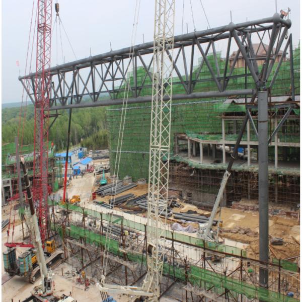 Quality 100m Long Span Truss Structure Grey Q345 Steel Tube Trusses On Site Installation for sale