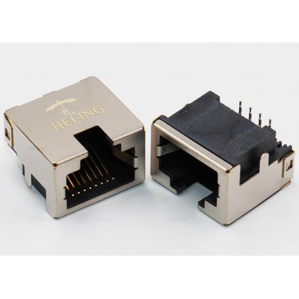 Quality Female Low Profile RJ45 Connector R / A Offset / Overhangs PCB Thru - Hole for sale