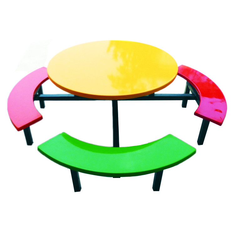 Quality Fiberglass Removable Round Dining Table Set With Eight Seats for sale