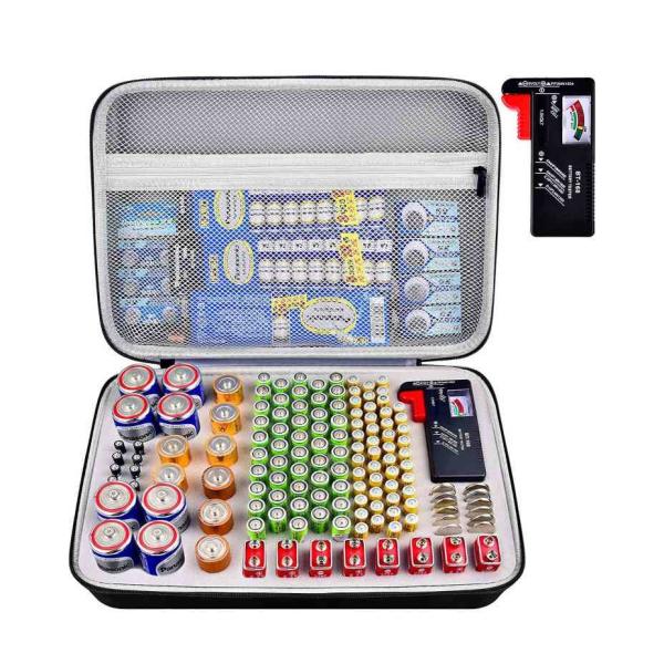 Quality zipper EVA 140 battery Storage Organizer With Tester for sale