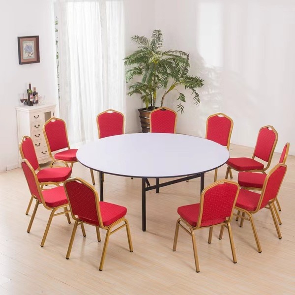 Quality OEM Round Plastic Folding Table MDF Folding Round Banquet Tables for sale