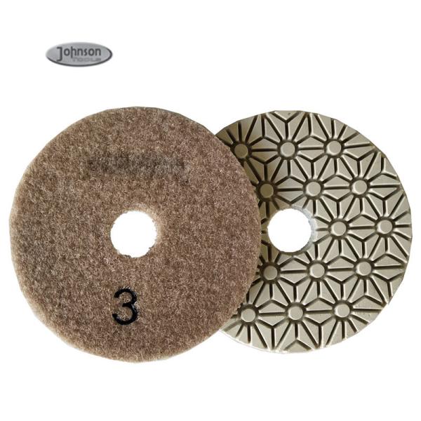 Quality 4 Inch 100mm Diamond 3 Steps Marble Polishing Pad for sale