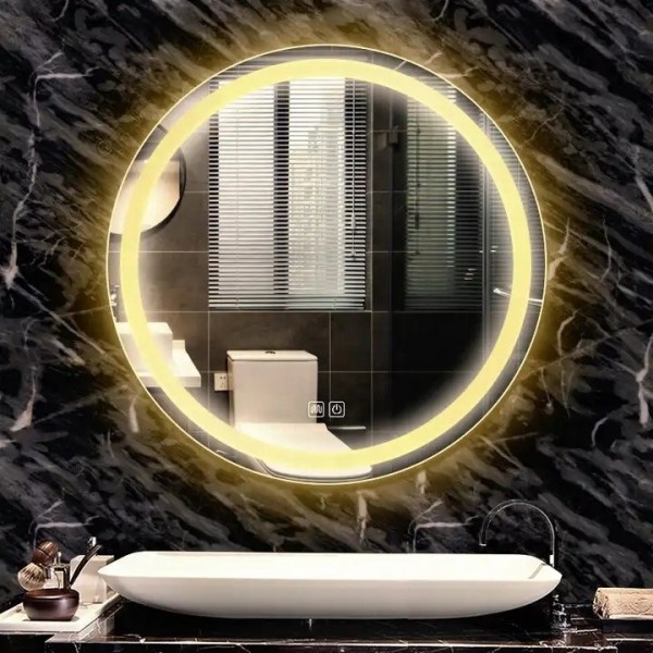 Quality Smart Large LED Bathroom Mirror Customized Back Lit Round Mirror 4000K for sale