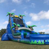 Quality 18ft Tropical Fiesta Breeze Water Slides Commercial Grade Inflatable Water for sale