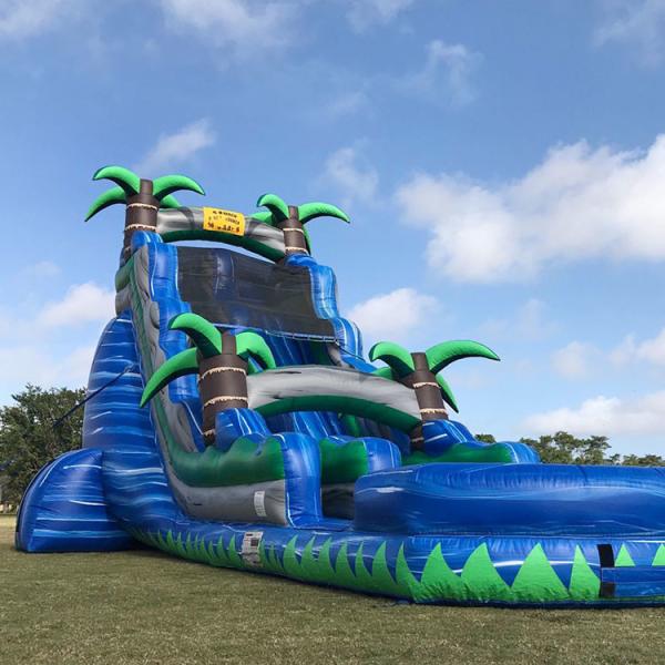 Quality 18ft Tropical Fiesta Breeze Water Slides Commercial Grade Inflatable Water for sale