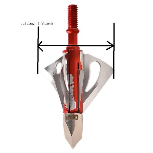 Quality ODM Red Spintite Crimson Talon Archery Broadhead Tip 100grain 3blade for sale
