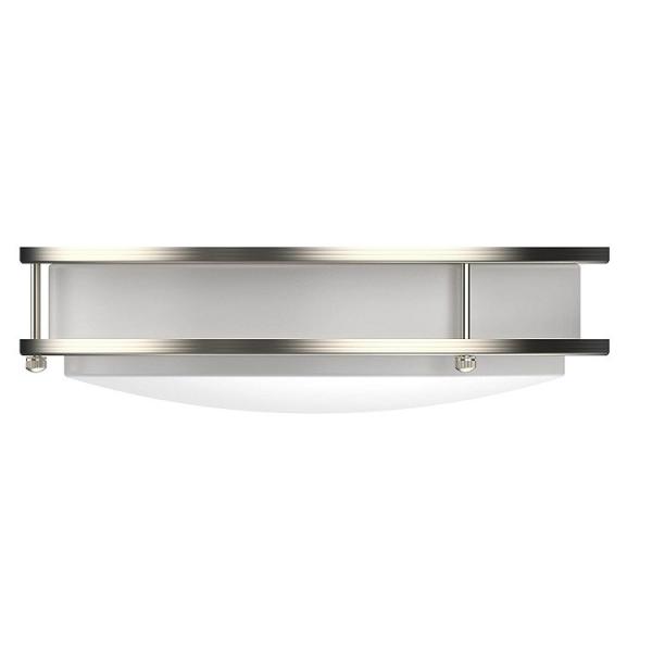Quality Brush Nickel Ceiling 14 LED Flush Mount Light Fixture 5CCT 25w Double Ring for sale