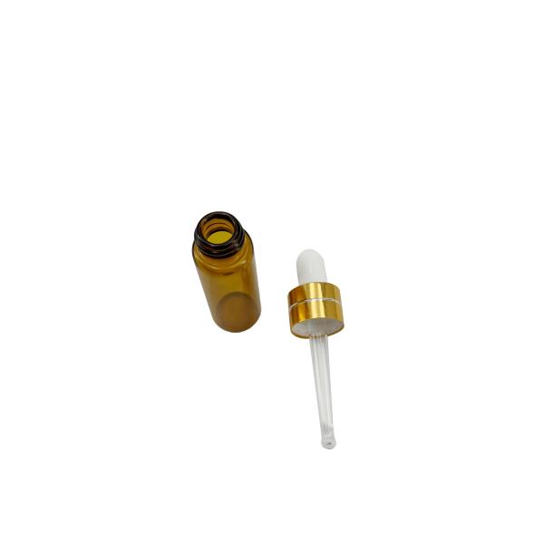 Quality 1ml 2ml 3ml 5ml Glass Amber Dropper Bottle Customizable Empty Serum Bottle With for sale