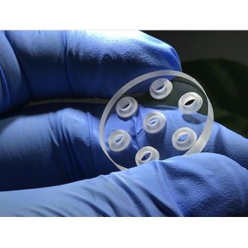 Quality Round Sapphire Glass Lens Assembly Part With Sink Hole High Thermal Conductivity for sale