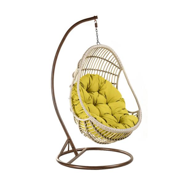 Quality Outdoor Furniture Wood Hanging Rattan Egg Chair for Leisure Wicker Patio Egg Swing for sale