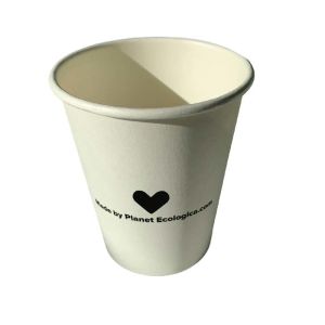 Quality 8 Oz PE Barrier Coating Personalized Paper Cups Disposable White Design for sale