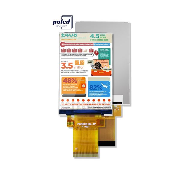 Quality Polcd ILI9488 Display Tft Lcd 12 0'CLOCK 3.5 Tft Lcd Raspberry Pi 48.96mm for sale