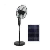 China Black 16in 24000mah Remote Control Pedestal Fan Copper Motor factory