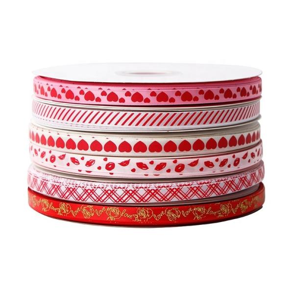 Quality Custom Gift Ribbon for Valentine's Day RIBBONS Style Single Face 9mm Printed for sale