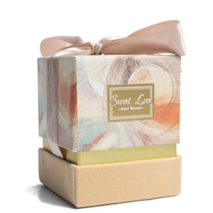 Quality Handmade Small Wedding Jewelry Packaging Box With Pink Ribbon for sale