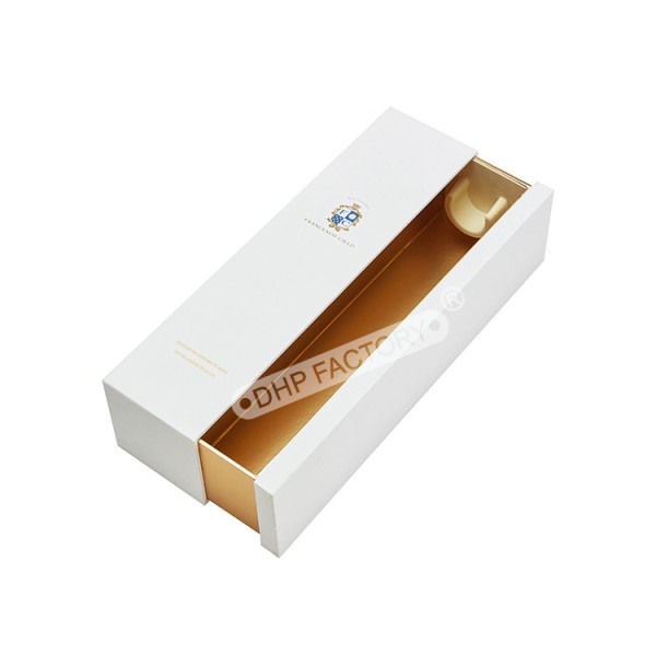 Quality Eco Friendly White Paper Champagne Packaging Boxes Wine Display Box PMS Printing for sale