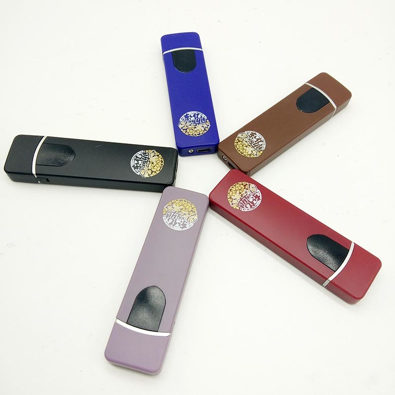 Hot Selling Promotion Touch Induction Lighter USB Rechargeable Tungsten Wire Electronic Lighters Logo Custom Lighter Custom Image Logo Refillable Red Glow