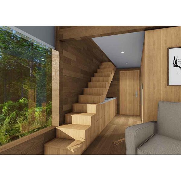 Quality Taupe Ash Wood 70 Years Prefab House With Rainproof Movable Modular Homes for sale