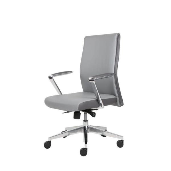 Quality 3.2mm 360d PU Leather Revolving Chair Middle Back For Conference for sale
