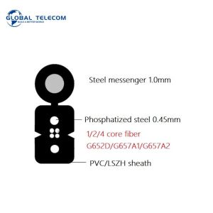 Quality Indoor Cabling Optical Fiber Drop Cable GJXCH G625D Single Mode for sale