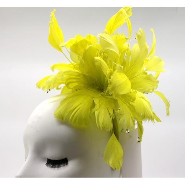 Quality Year Occasion Stripped Goose Feather Flower Mount with Headband and 30% Deposit for sale