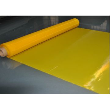 Quality Yellow Polyester Mesh Fabric Silk Screen Tshirt Printing High Density , 91 for sale