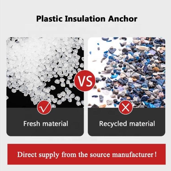 Quality 8mm Shank Diameter Plastic Nylon Wall Plug Anchor Drywall Dowel Board Insulation for sale