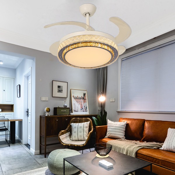 Quality DC Smart Low Profile Ceiling Fan Retractable Blade Ceiling Fan With Light for sale