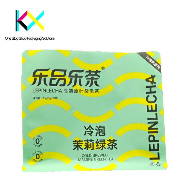 Quality Customizable Spot UV  Eco Friendly Tea Bag Packaging Use Side Zipper for sale