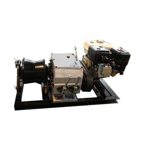 Quality 8 Ton Single Drum Engine Powered Winch for Wire Rope Pulling for sale