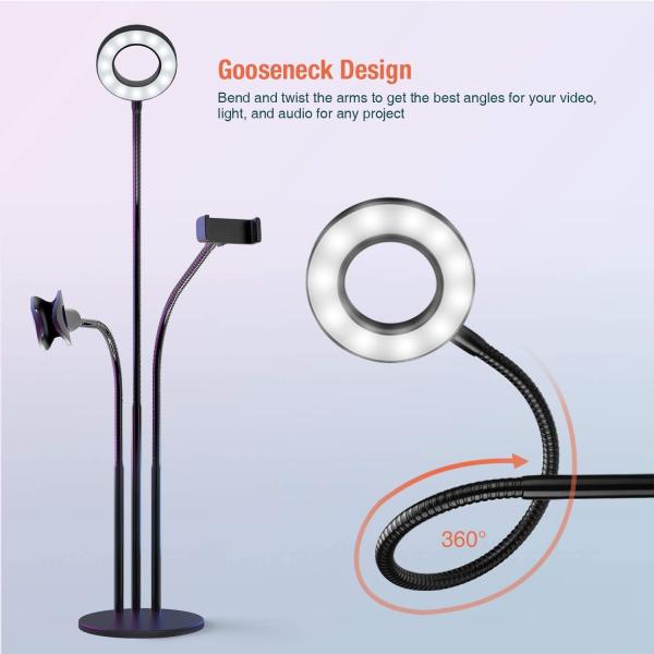 Quality Cold Warm Day 5W 24PCS Ring Light With Flexible Arm , Ring Light With Long Stand for sale