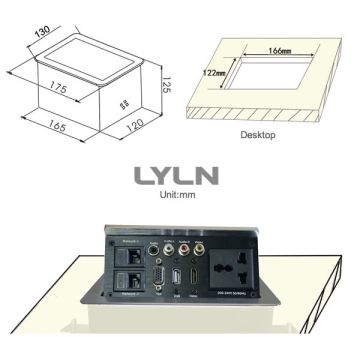 Quality Pop Up Conference Table Socket , Conference Table Cubby With Air Actuator for sale